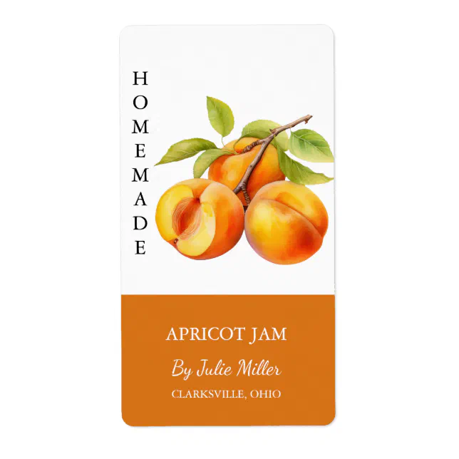 Modern Homemade Apricot Jam Label | Zazzle