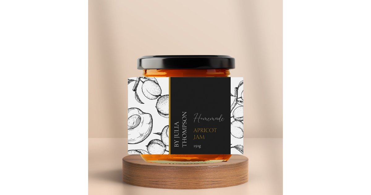 Modern Homemade Apricot Jam Label | Zazzle