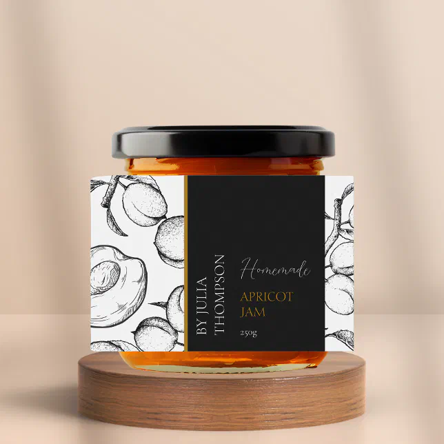 Modern Homemade Apricot Jam Label | Zazzle