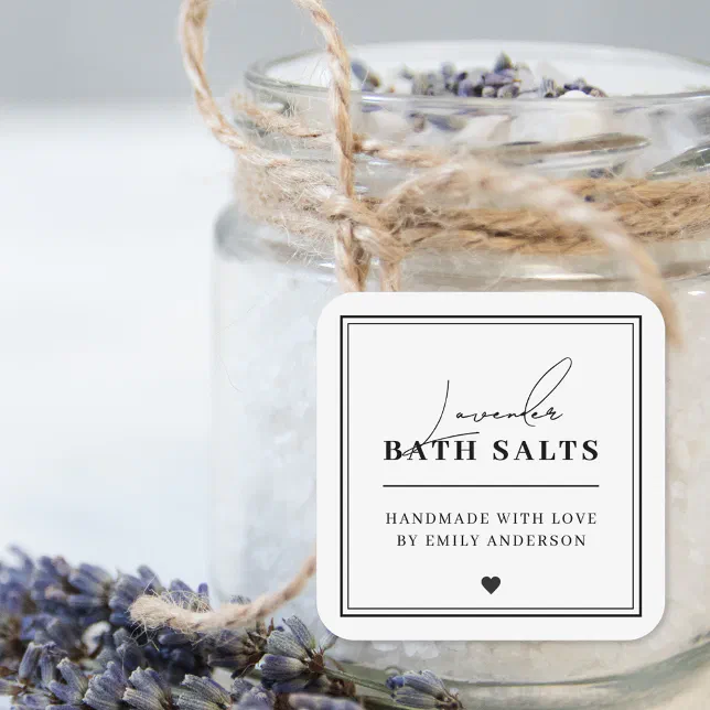 Modern Homemade Bath Salt Product Labels | Zazzle