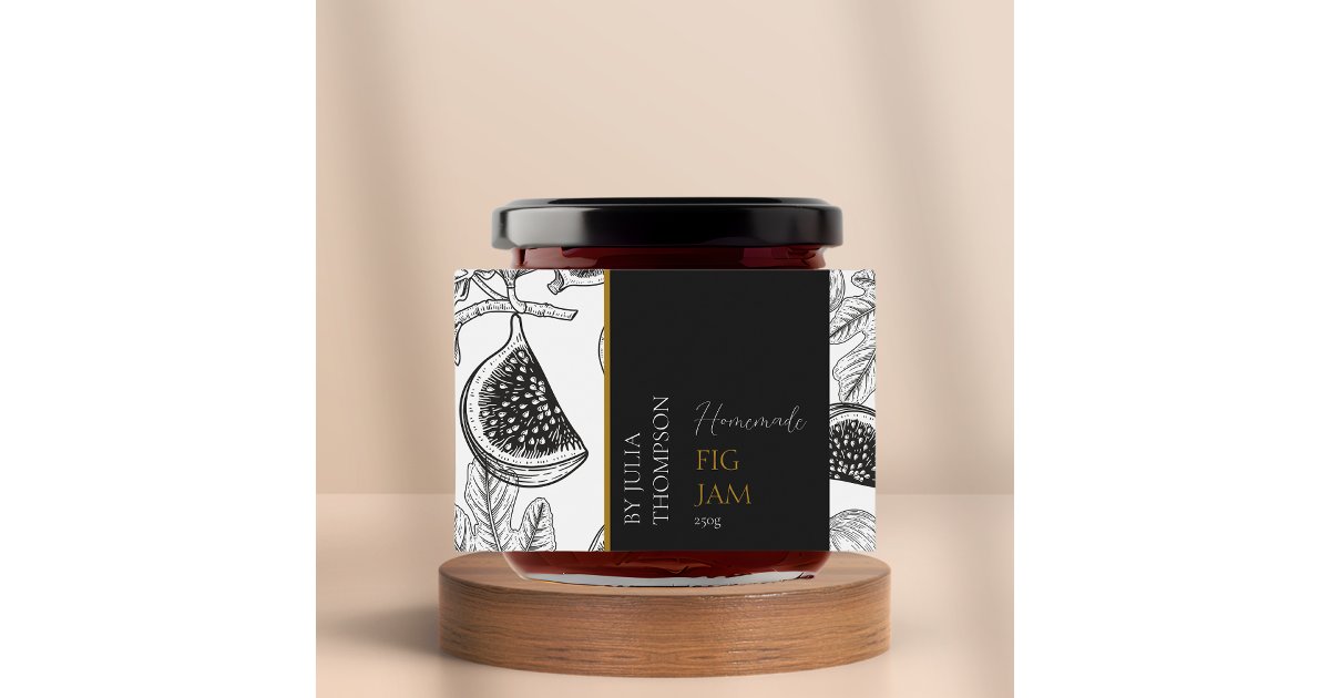 Modern Homemade Fig Jam Label | Zazzle