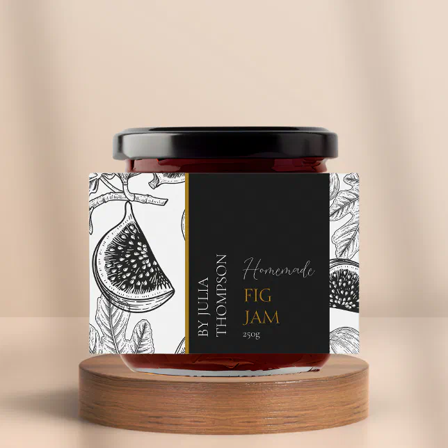 Modern Homemade Fig Jam Label | Zazzle