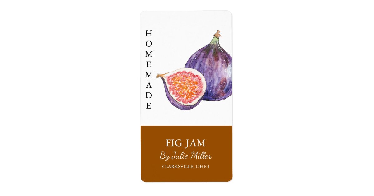 Modern Homemade Fig Jam Label | Zazzle