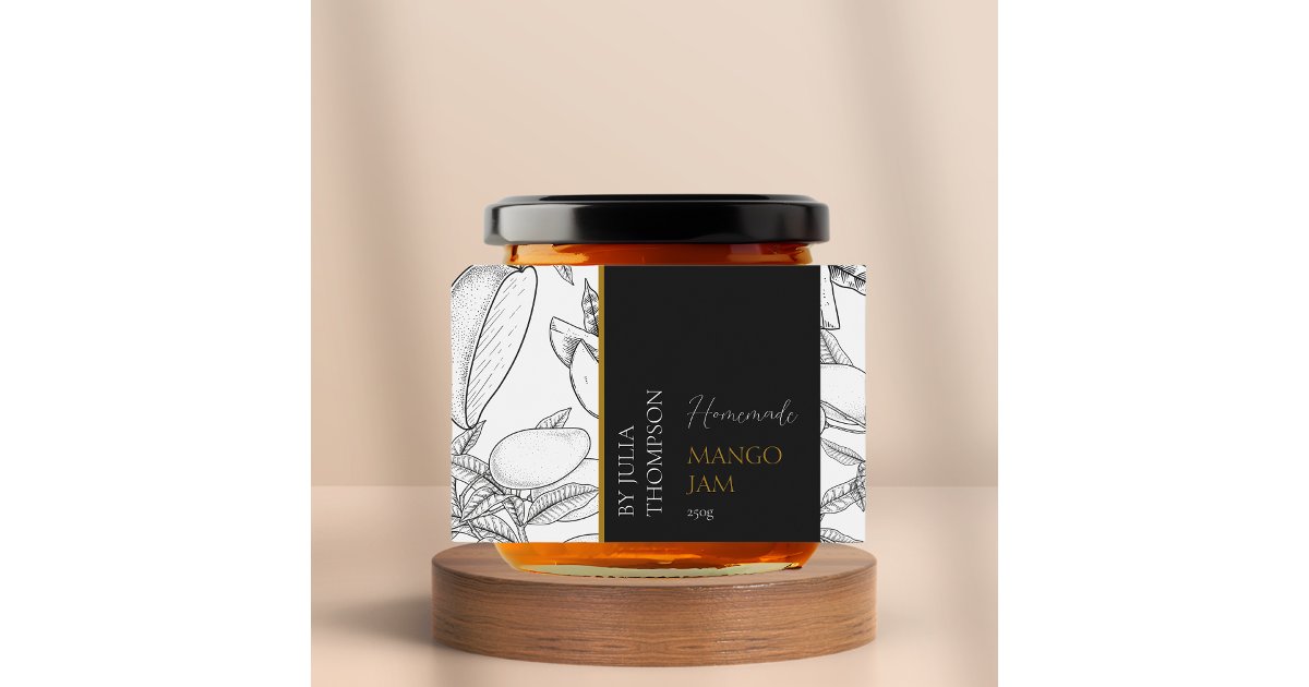 Modern Homemade Mango Jam Label | Zazzle