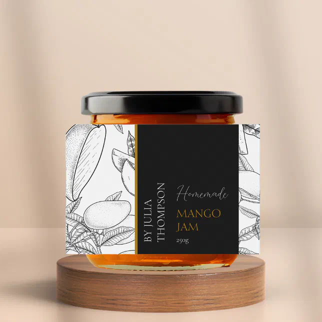 Modern Homemade Mango Jam Label | Zazzle