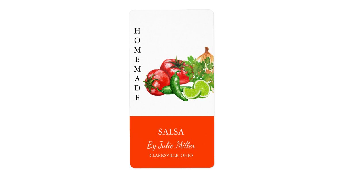 Modern Homemade Salsa Label | Zazzle