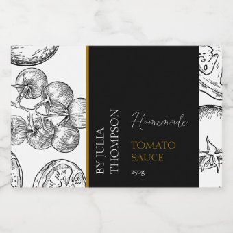 Modern Homemade Tomato Sauce Label | Zazzle