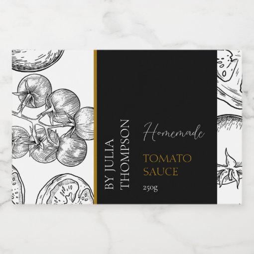 Modern Homemade Tomato Sauce Label | Zazzle