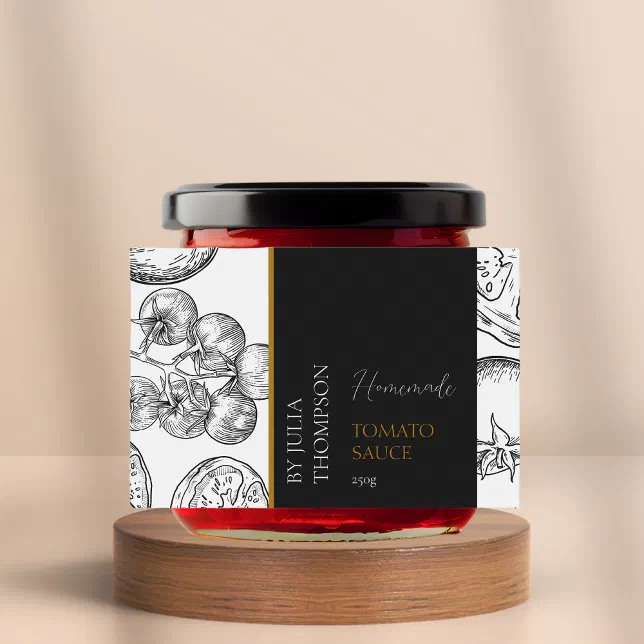 Modern Homemade Tomato Sauce Label | Zazzle