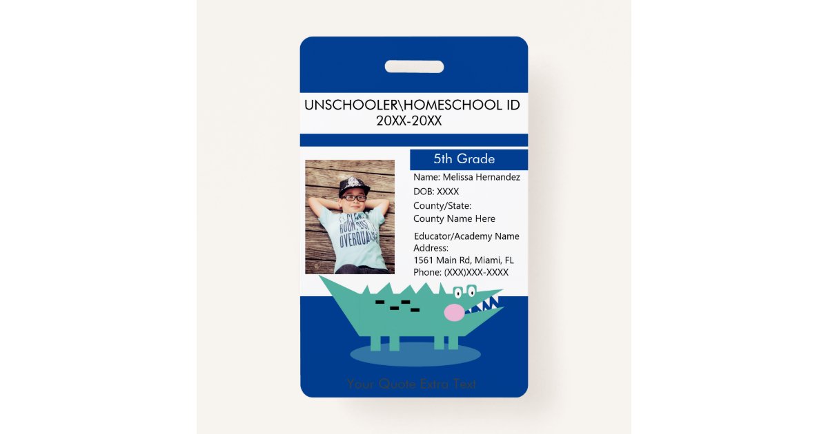 Modern Homeschooling Unschooling Student Alligator Badge | Zazzle