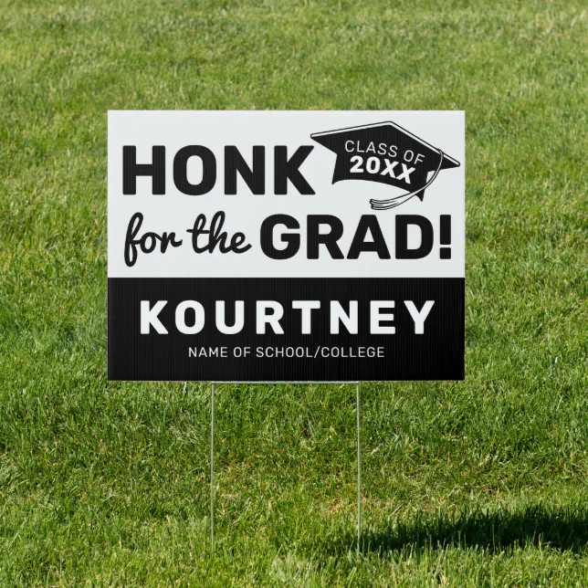 Modern Honk for the Graduate Yard Sign | Zazzle