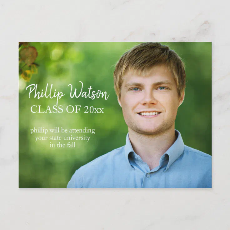 Modern Horizontal Graduation Photo Announcement | Zazzle