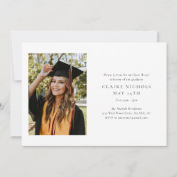 Modern Horizontal Photo Graduation Invitation | Zazzle