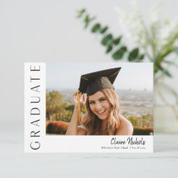 Modern Horizontal Photo Graduation Invitation | Zazzle