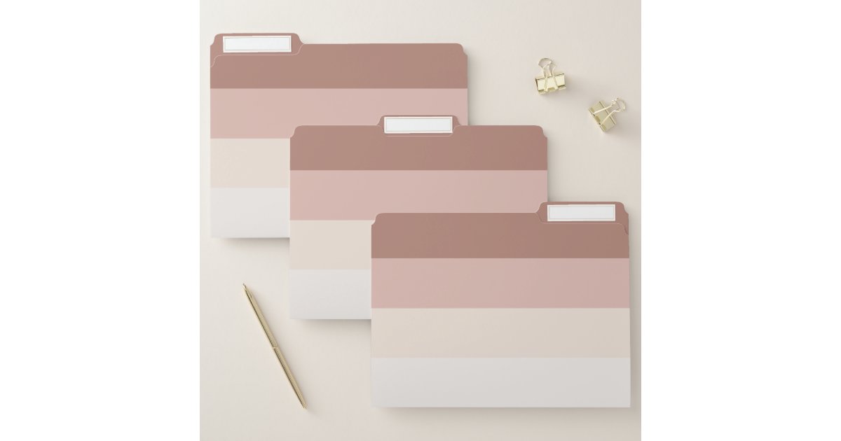 Modern Horizontal Stripe Beige Brown Earthy Tones File Folder | Zazzle