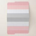 Modern Horizontal Stripe Pastel Pink & Gray File Folder | Zazzle