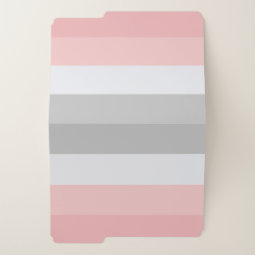 Modern Horizontal Stripe Pastel Pink & Gray File Folder | Zazzle