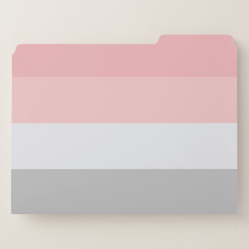 Modern Horizontal Stripe Pastel Pink & Gray File Folder | Zazzle