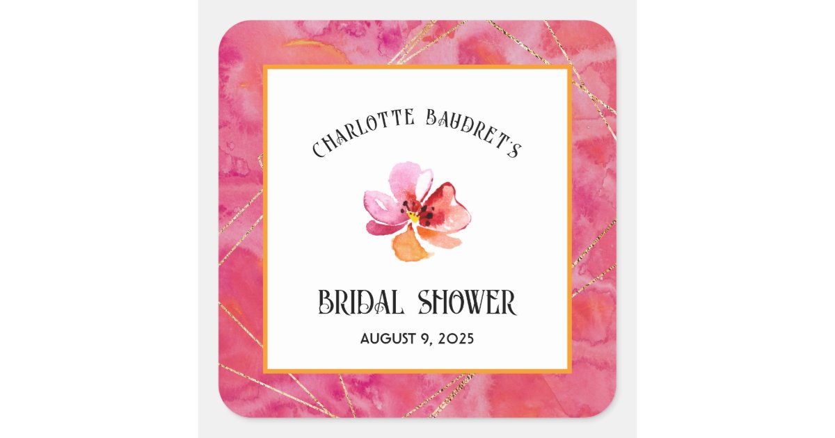 Modern Hot Color Square Sticker | Zazzle