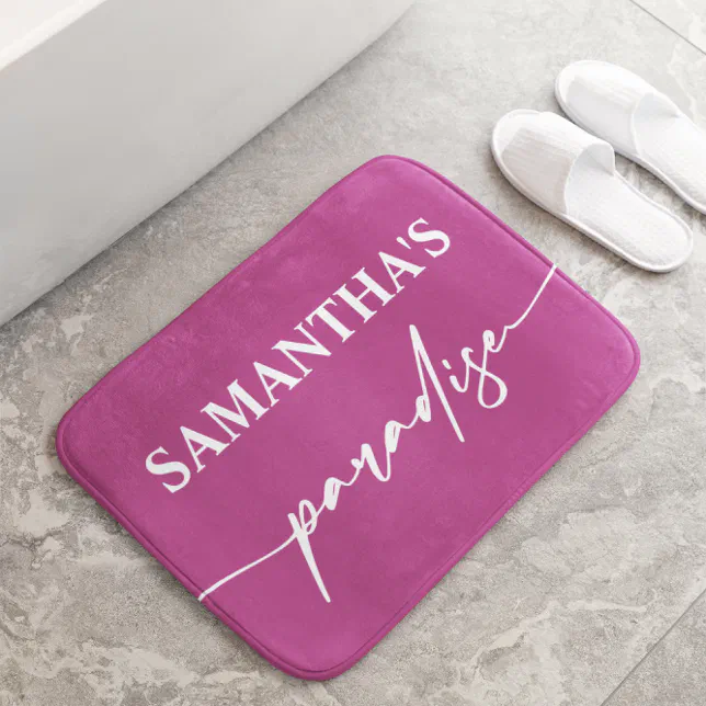 Modern Hot Pink Bath Mat | Zazzle