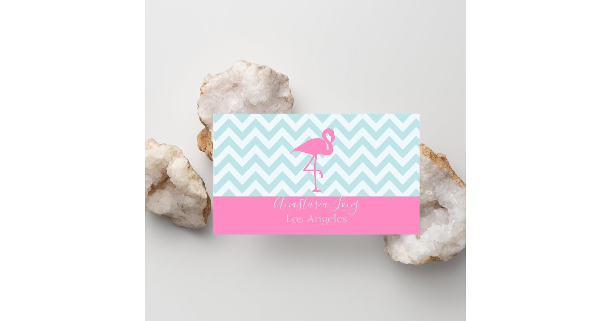 Modern Hot Pink Flamingo Business Card | Zazzle