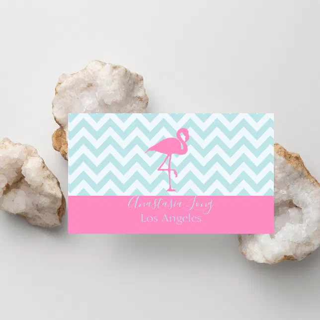 Modern Hot Pink Flamingo Business Card | Zazzle