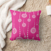 Modern Hot Pink Floral Decorative Throw Pillow | Zazzle
