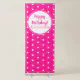 Modern Hot Pink Polka Dots Happy Birthday Retractable Banner | Zazzle