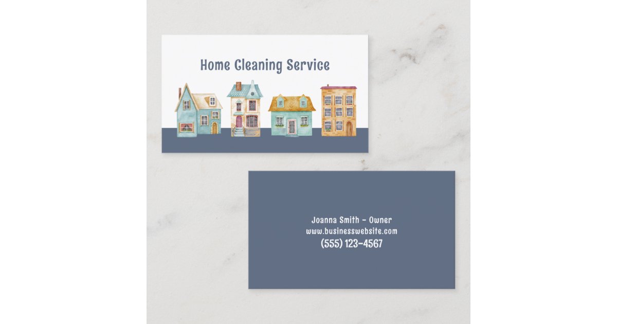 Modern House Cleaning Housekeeping Service Business Card | Zazzle