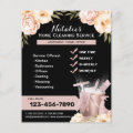 Modern House Cleaning Maid Service Classy Floral Flyer | Zazzle
