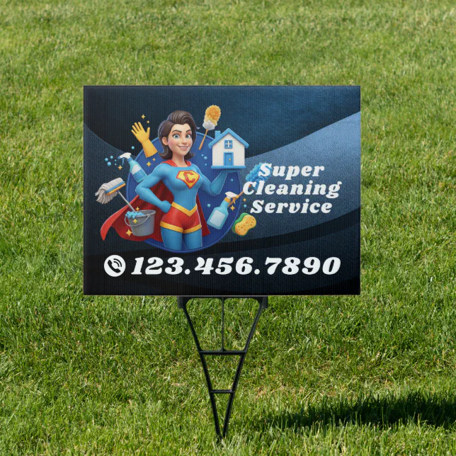 Modern House Cleaning Maid Service Housekeeping Sign | Zazzle