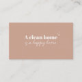 Modern House Cleaning Service Boho Blush Maid Business Card | Zazzle