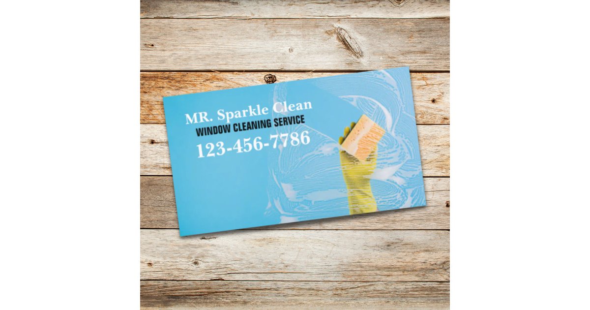 Modern Housekeeping Glass Cleaner Window Cleaning Business Card | Zazzle