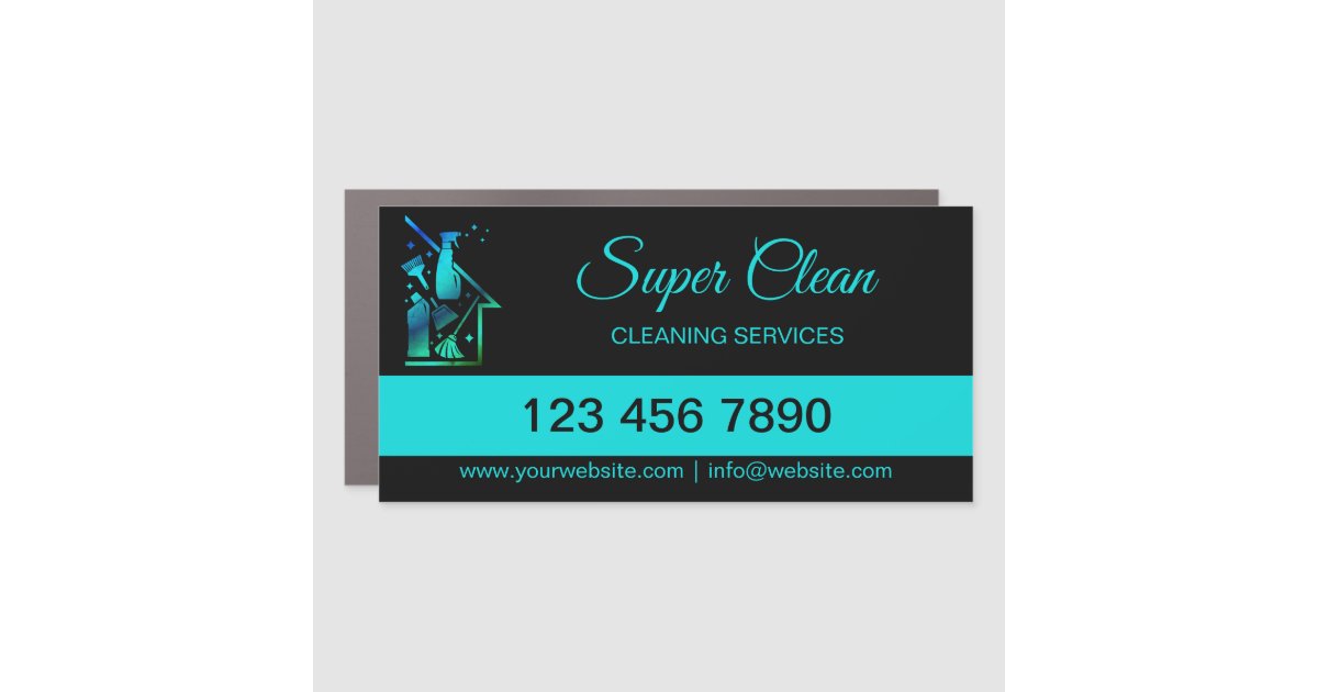Modern Housekeeping House and Office Cleaning Maid Car Magnet | Zazzle