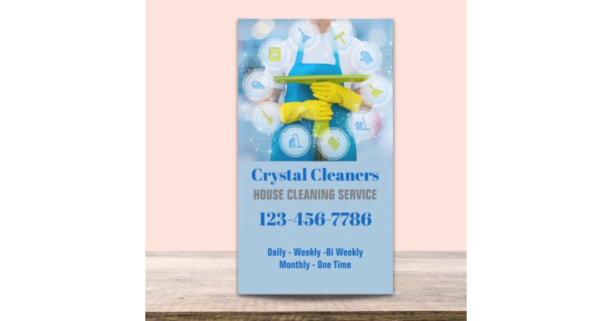 Modern Housekeeping Housekeeper Maid Service Business Card | Zazzle