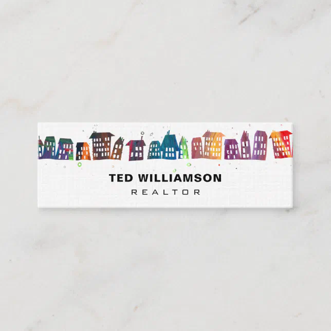 Modern Houses Real Estate Professional Realtor Mini Business Card | Zazzle