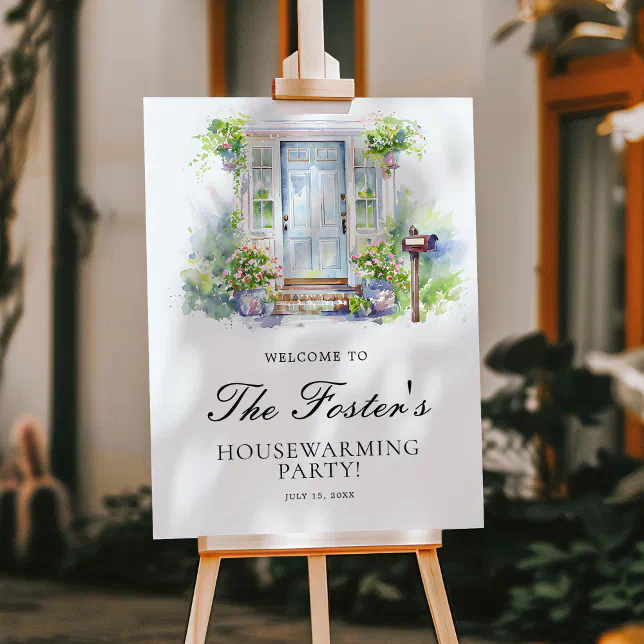 Modern Housewarming Party Watercolor Welcome Foam Board | Zazzle