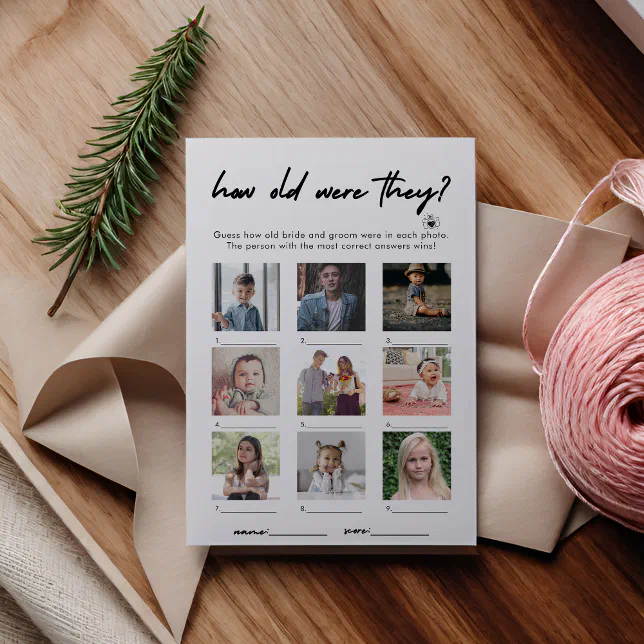 Modern How Old Were They Photo Game Card | Zazzle