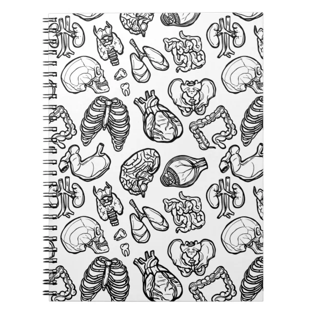 Modern Human Anatomy Sketch Pattern Science Gift Notebook | Zazzle