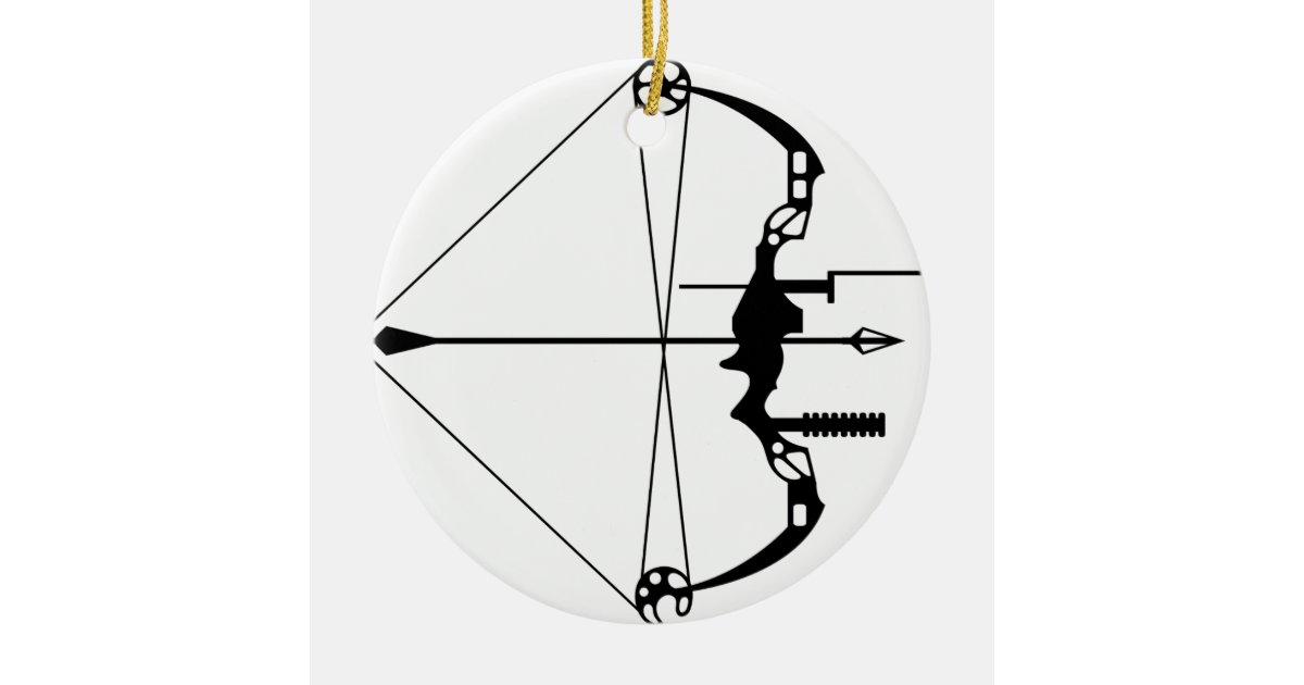 Modern Hunting Bow and Arrow Ceramic Ornament | Zazzle