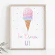 Modern Ice Cream Bar Birthday Sign | Zazzle