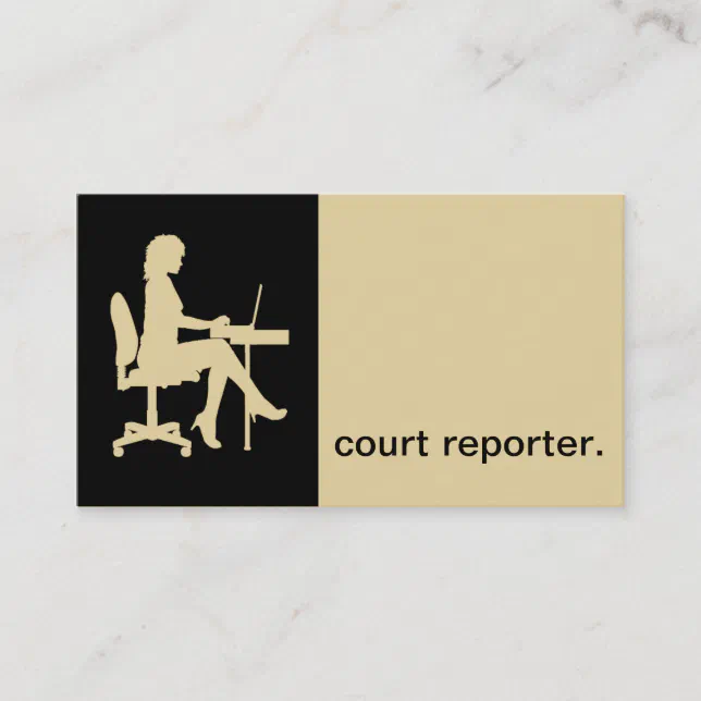 Modern Icon Silhouette court reporter | eggshell Business Card | Zazzle