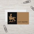 Modern Icon Silhouette court reporter | tan Business Card | Zazzle