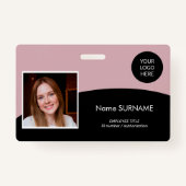 Modern ID card company logo photo QR code Badge | Zazzle