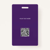 Modern ID card custom logo photo QR code Badge | Zazzle