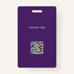 Modern ID card custom logo photo QR code Badge | Zazzle