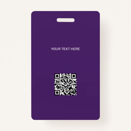 Modern ID card custom logo photo QR code Badge | Zazzle