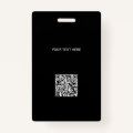 Modern ID card custom logo photo QR code black Badge | Zazzle