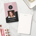 Modern ID card custom logo photo QR code company Badge | Zazzle