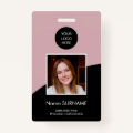 Modern ID card custom logo photo QR code company Badge | Zazzle